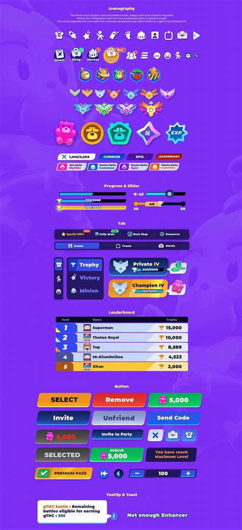 Thetan Rivals UI Guideline On Behance Game Ui Design Best Website