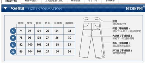 就是男装裤子 尺码S M L XL对应的是2尺几 百度知道