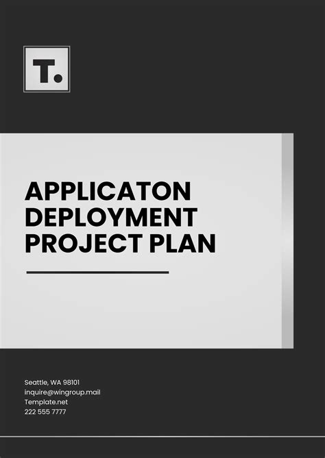 Free Application Deployment Project Plan Template To Edit Online
