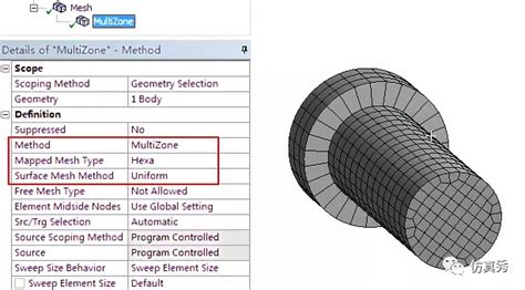 简易几何利用 Ansys Multizone Meshing创建六面体网格应用案例 哔哩哔哩