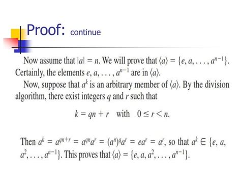 Cyclic Groups And Subgroups In Abstract Algebrappt