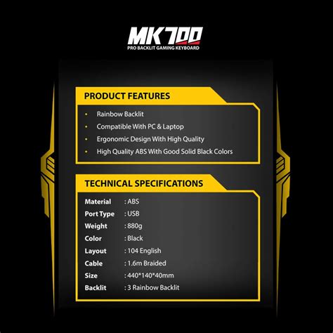 Ant Esports Mk 700 Pro Backlit Rainbow Color Gaming Keyboard