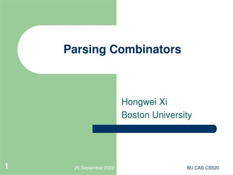 Ppt Parsing Combinators Powerpoint Presentation Free Download Id