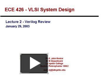 PPT ECE VLSI System Design PowerPoint Presentation Free To View Id A A ZDc Z