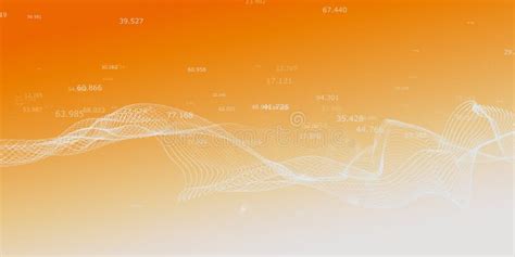 Abstract Digital Wave With Numerical Data On A Warm Orange Gradient