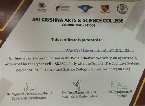 priya dharshini on linkedin successfully completed a comprehensive cyber tools workshop