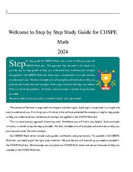 Chspe Math Step By Step Study Guide Study Guide Two Practice Tests