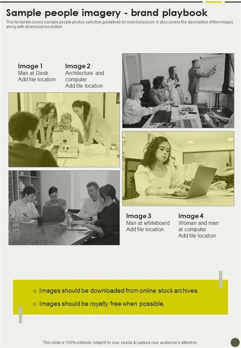 Sample People Imagery Brand Playbook One Pager Sample Example Document Ppt Sample