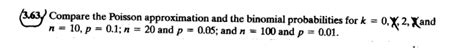 Solved 363 Compare The Poisson Approximation And The