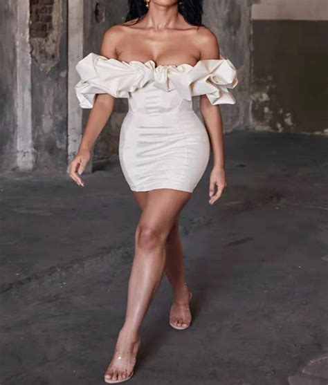 Sexy Short Party Dresses Ruffles Summer Off The Shoulder For Women