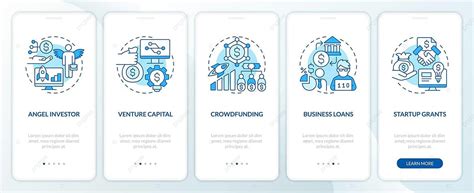 Blue Onboarding Mobile App Screen Funding Alternatives For Tech Startups Vector Funding Ui