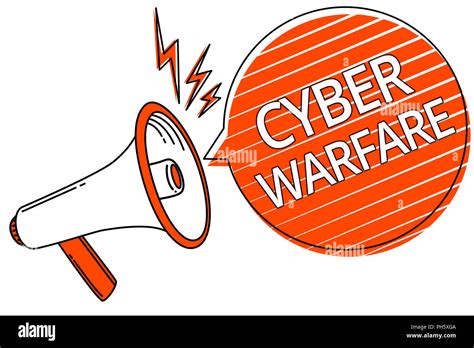 Handwriting Text Cyber Warfare Concept Meaning Virtual War Hackers