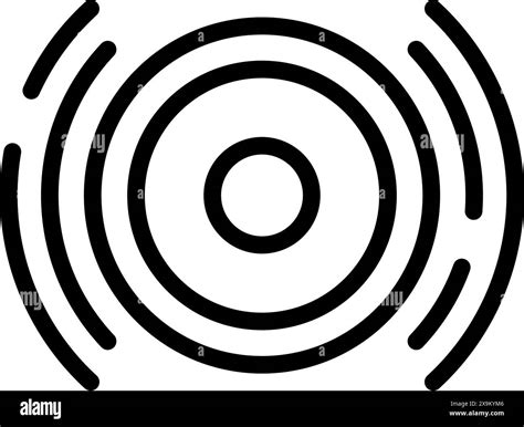 Minimalistic Black And White Vector Illustration Of A Concentric Circular Sound Wave Design