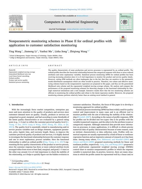 Pdf Nonparametric Monitoring Schemes In Phase Ii For Ordinal Profiles With Application To