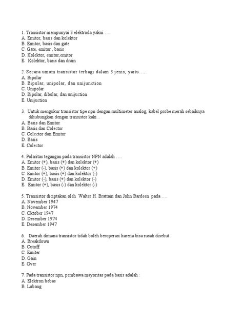 Soal Transistor Pdf
