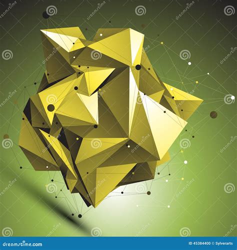 Gold Abstract Asymmetric Vector Object Lines Mesh Stock Vector Illustration Of Facet