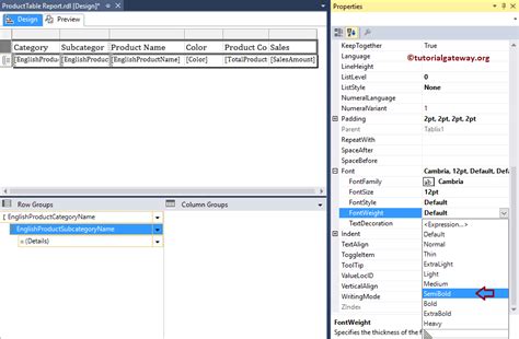Format Table Report In Ssrs
