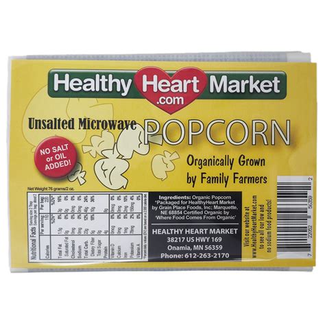 Healthy Heart Market No Salt Microwave Popcorn 2 Oz