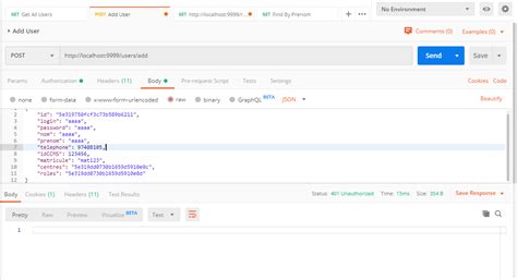 Juste Get Request Work With Postman Post Request Return 403forbidden Spring Boot Mongodb