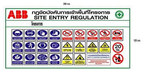 ป้ายหน้าโครงการก่อสร้าง Construction Safety Signs