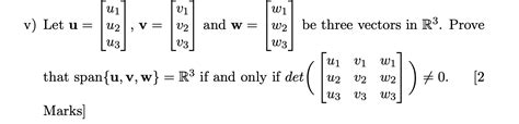 Solved Let U U1u2u3 V V1v2v3 ﻿and W W1w2w3 Be ﻿three