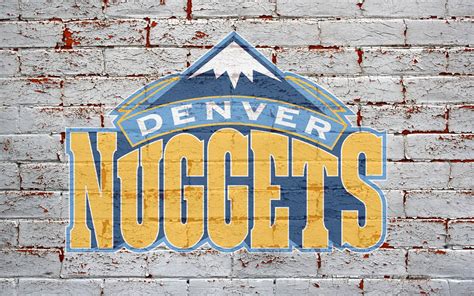 Download Denver Nuggets Logo On Brick Wall Wallpaper
