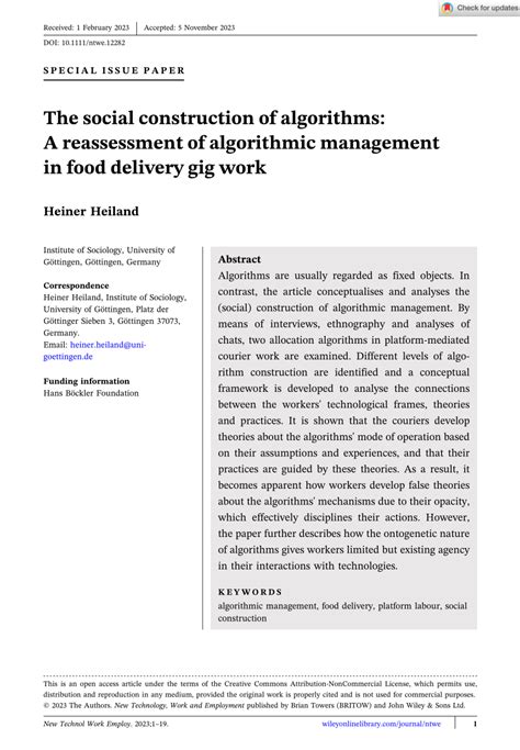 Pdf The Social Construction Of Algorithms A Reassessment Of