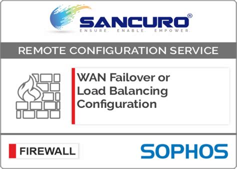 Wan Failover Or Load Balancing Configuration For Sophos Firewall Remote Services For Model