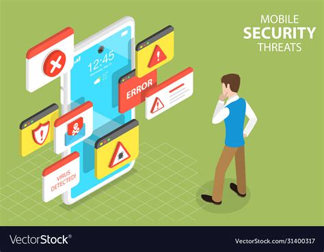D Isometric Flat Concept Mobile Royalty Free Vector Image