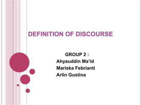 Definition Of Discoursepptx