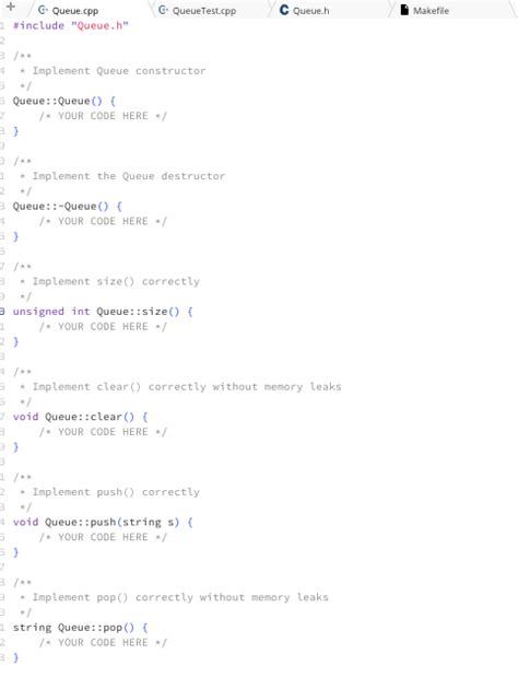 Solved C Quevecpp G Queveh 1 Include Queue Hl 2∗∗