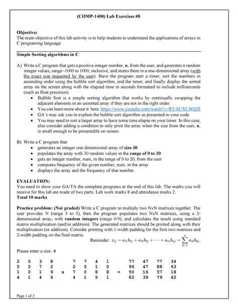 Lab8 F2023 Asdsad Page 1 Of 2 Comp 1400 Lab Exercises 8