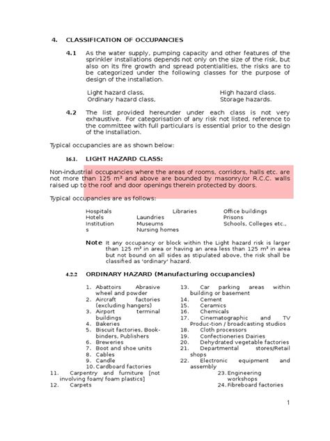 Classification Of Occupancies 41 Download Free Pdf Textile