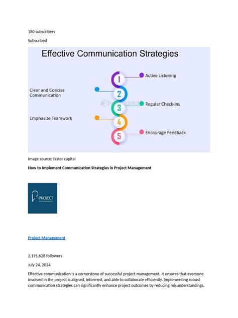 Implement Communication Strategies In Project Management Ch5 Pdf Performance Indicator