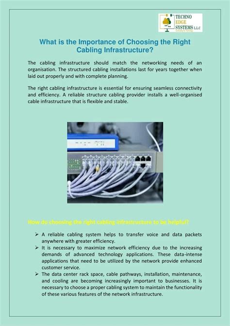 Ppt What Is The Importance Of Choosing The Right Cabling Infrastructure Powerpoint