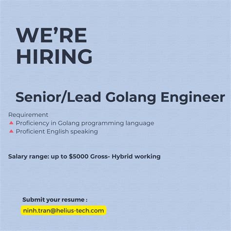 Ninh Tran On Linkedin Hybridrole Golang Senior Lead Golang