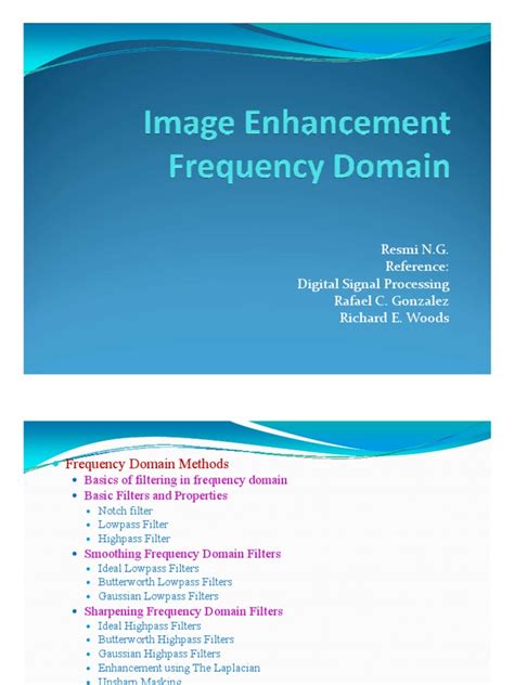 Image Enhancement Frequency Domain Pdf Filter Signal Processing Low Pass Filter
