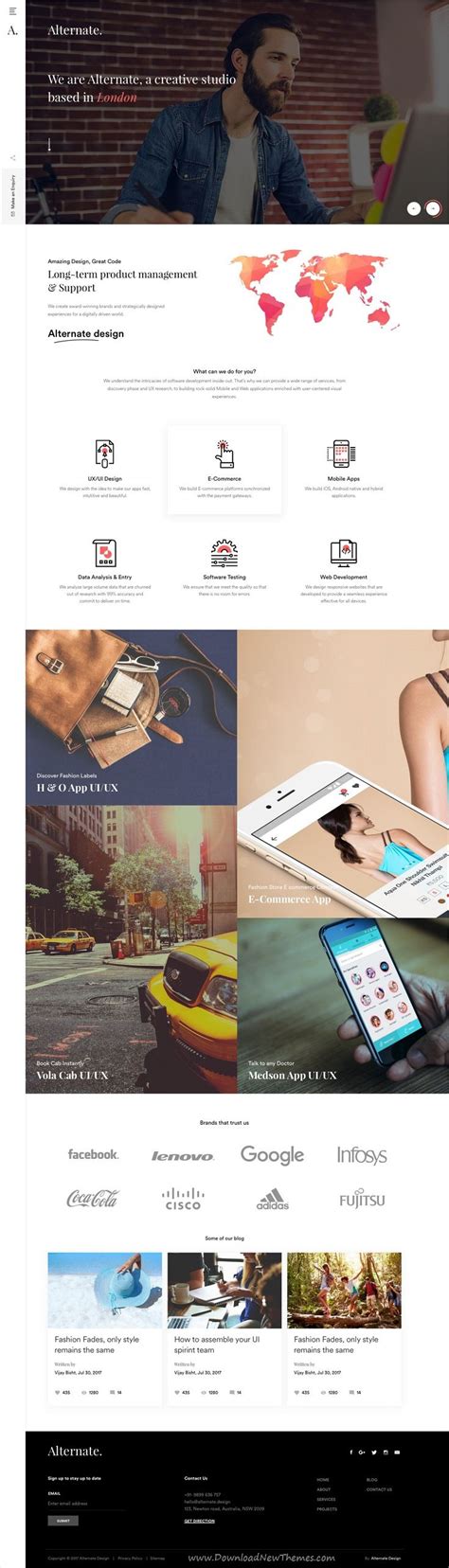 Multi Categories Web Design Template For Startups Sketch Template