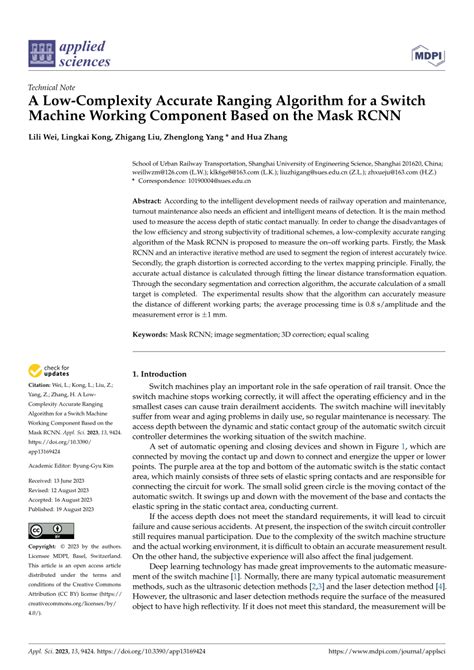 Pdf A Low Complexity Accurate Ranging Algorithm For A Switch Machine Working Component Based