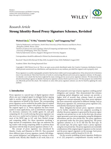Pdf Strong Identity Based Proxy Signature Schemes Revisited