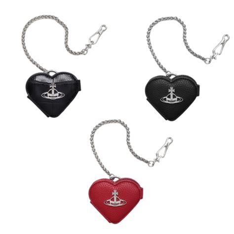 비비안웨스트우드 비비안웨스트우드 키링 하트 키홀더 열쇠고리 가죽 실버 자동차 차키 블랙 레드 위시버킷