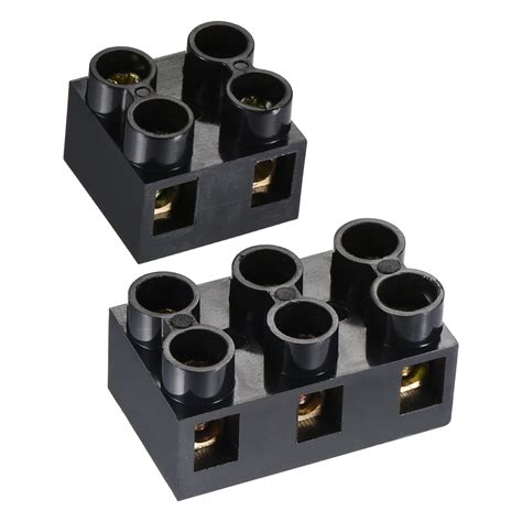 Uxcell Terminal Block 500v 20a Dual Row 2 3 Positions Screw Electric Barrier Strip 5 Pcs