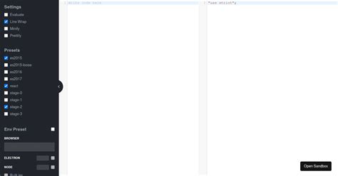 babel repl codesandbox