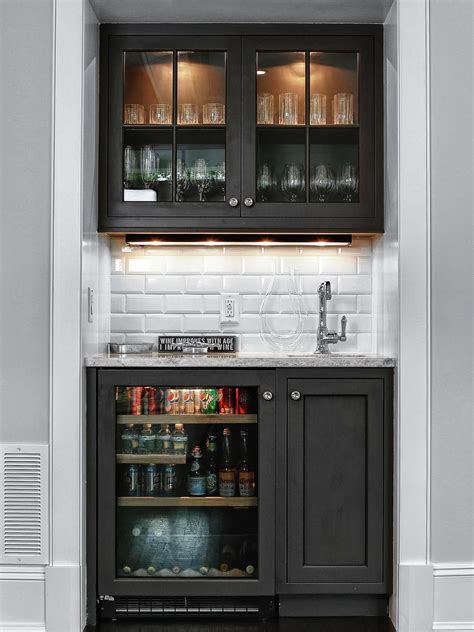 Interesting Home Bar With Mini Fridge Space Gallery