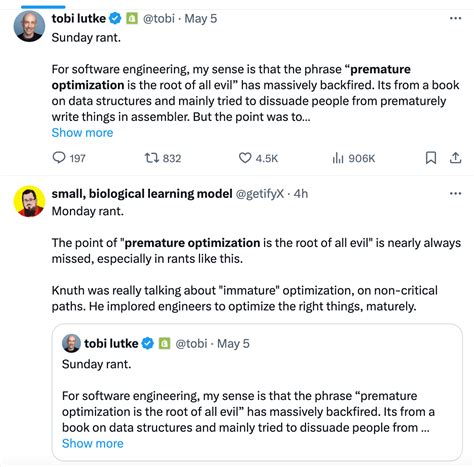 premature optimization is not the root of all evil