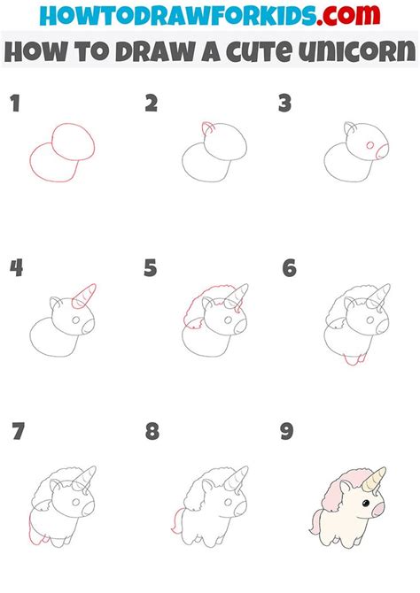 How To Draw A Cute Unicorn Step By Step Drawing Unicorn Drawing Drawings