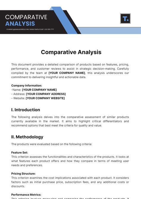 Free Comparative Analysis Template To Edit Online