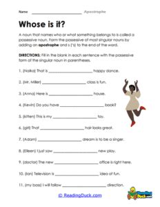 Punctuation Worksheets Rules And Uses Reading Duck Com