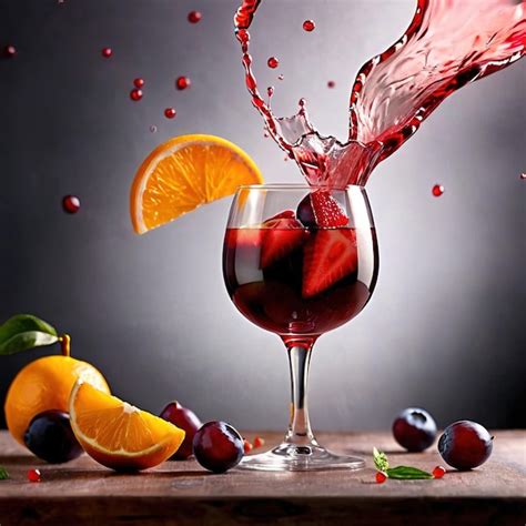 Sangria Cocktail Ein Gemischtes Alkoholisches Getränk Das In Einem Glas Serviert Wird