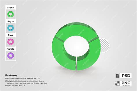 슬라이드 프리젠테이션 다이어그램 템플릿 파워포인트 정보 그래픽용 3d 원형 다이어그램 프리미엄 Psd 파일